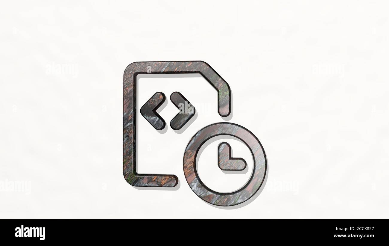 FILE CODE CLOCK 3D icon on the wall, 3D illustration Stock Photo - Alamy