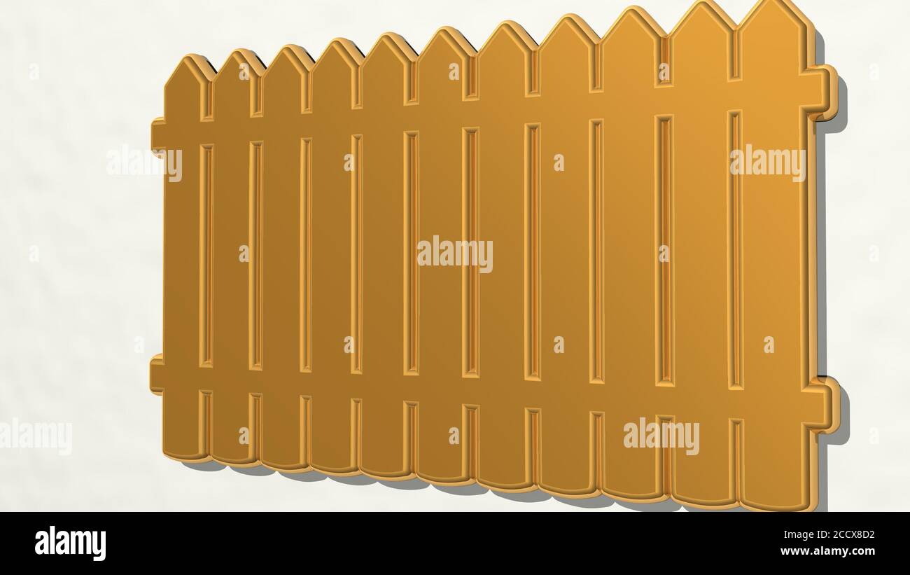 fence 3D drawing icon, 3D illustration Stock Photo - Alamy