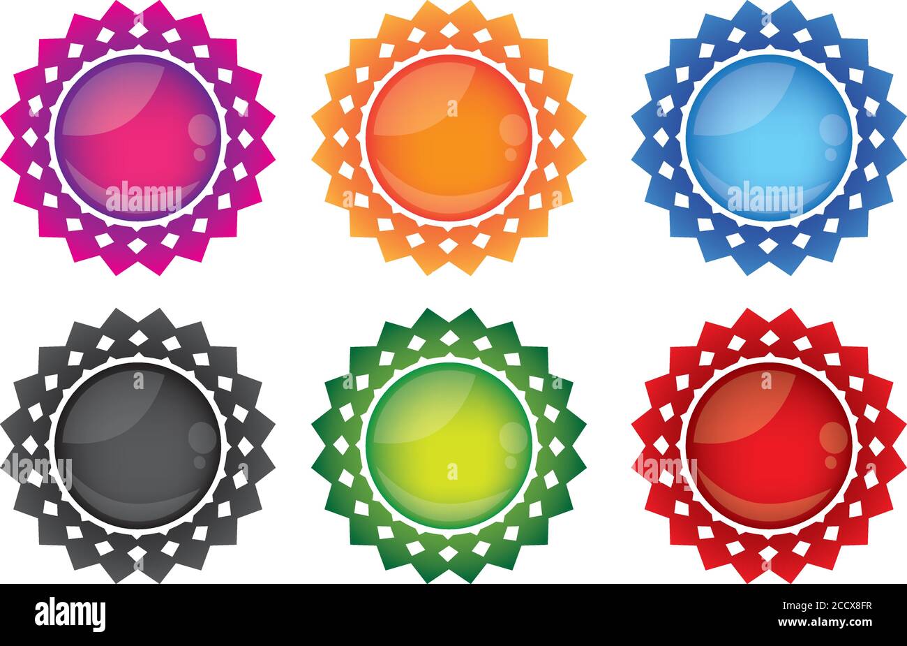 Vector illustration of Round colorful icons Stock Vector Image & Art ...