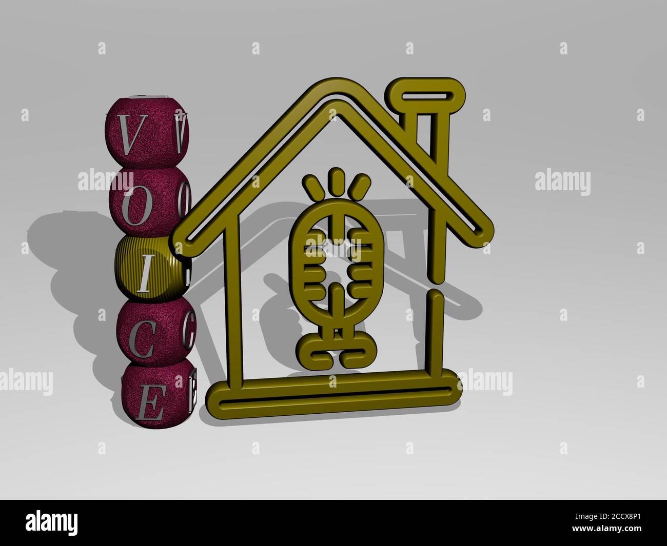 VOICE 3D icon and dice letter text, 3D illustration Stock Photo - Alamy