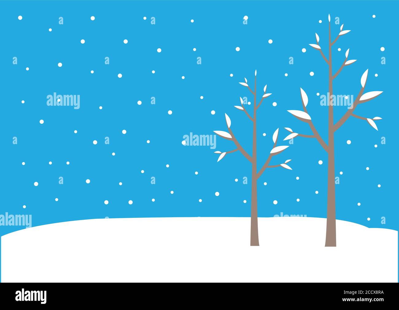 Vector Illustration of bald trees in a snow environment Stock Vector ...