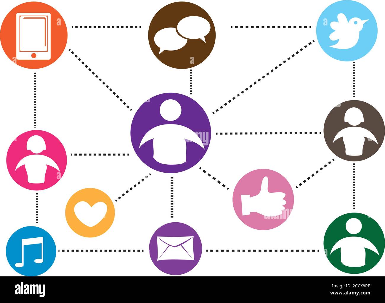 Vector Illustration of social media communication Stock Vector Image ...