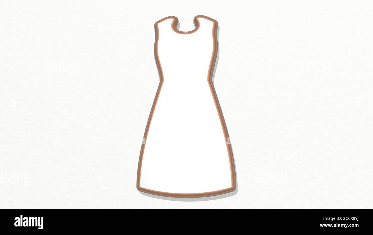 woman dress 3D drawing icon, 3D illustration Stock Photo - Alamy