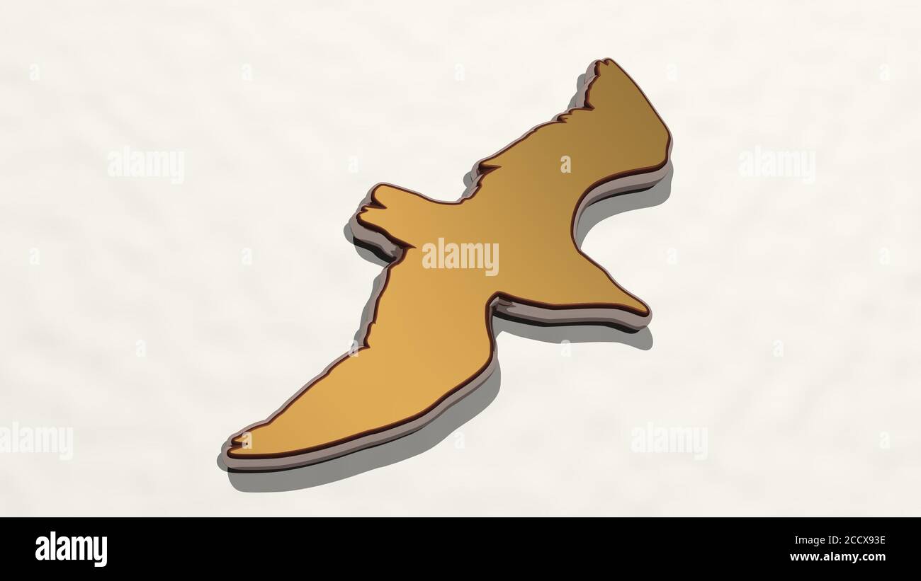 BIRD 3D drawing icon, 3D illustration Stock Photo - Alamy