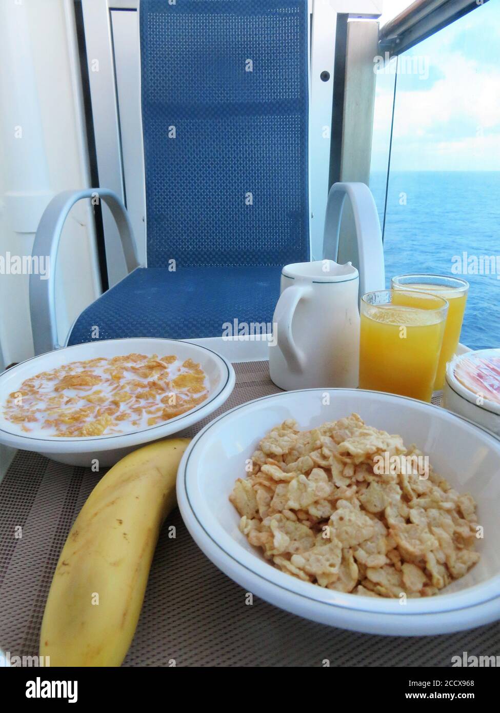 Breakfast meal on a cruise ship balcony Stock Photo - Alamy