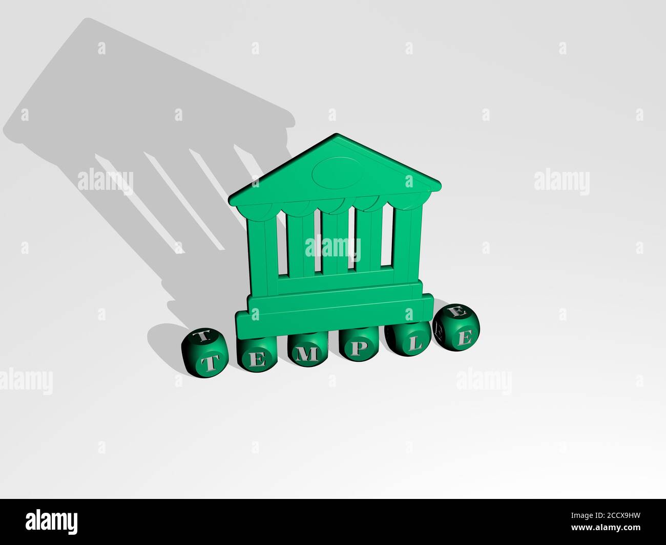 TEMPLE 3D icon over cubic letters, 3D illustration Stock Photo - Alamy