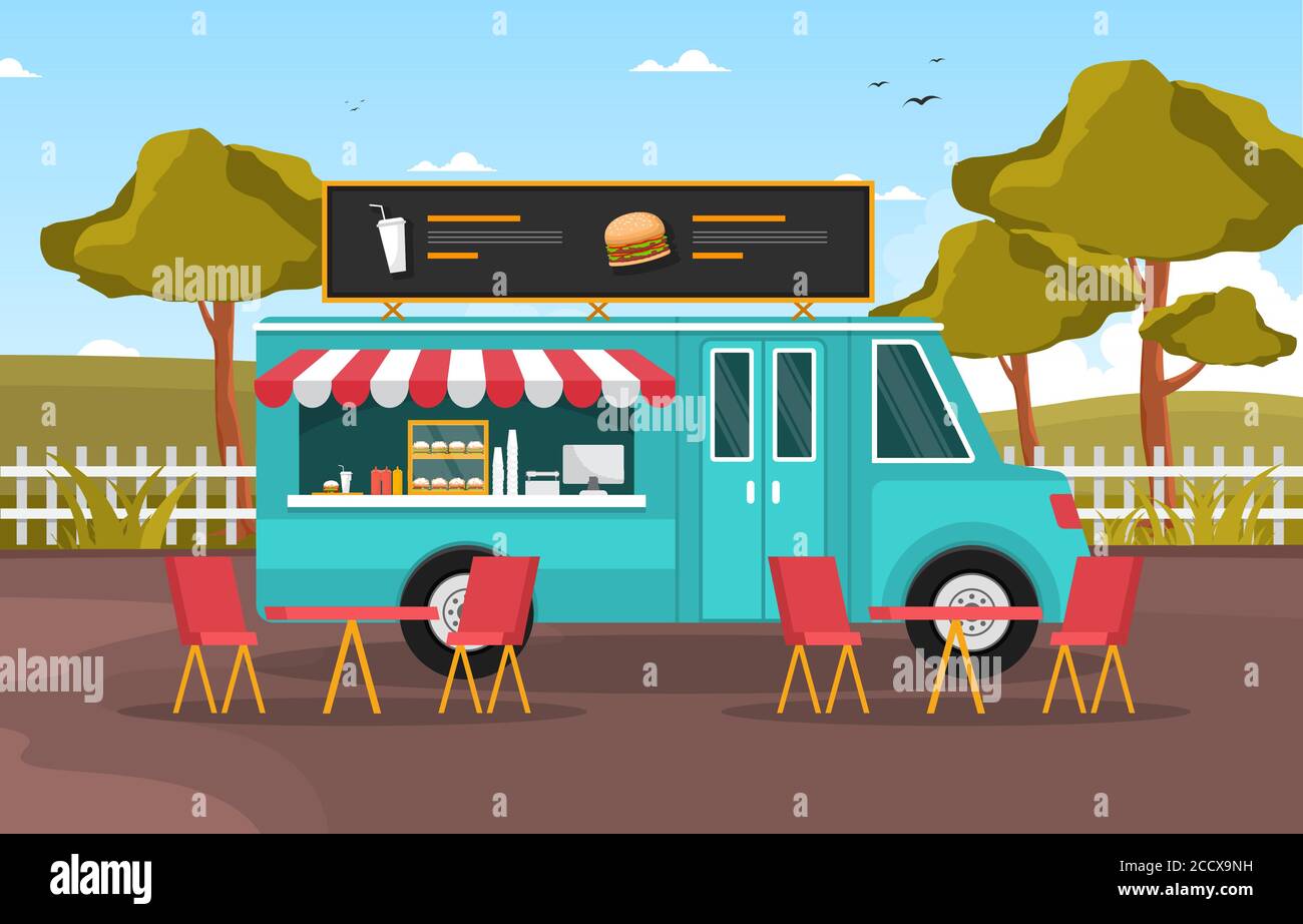 Burger Van Festival Stock Vector Images - Alamy