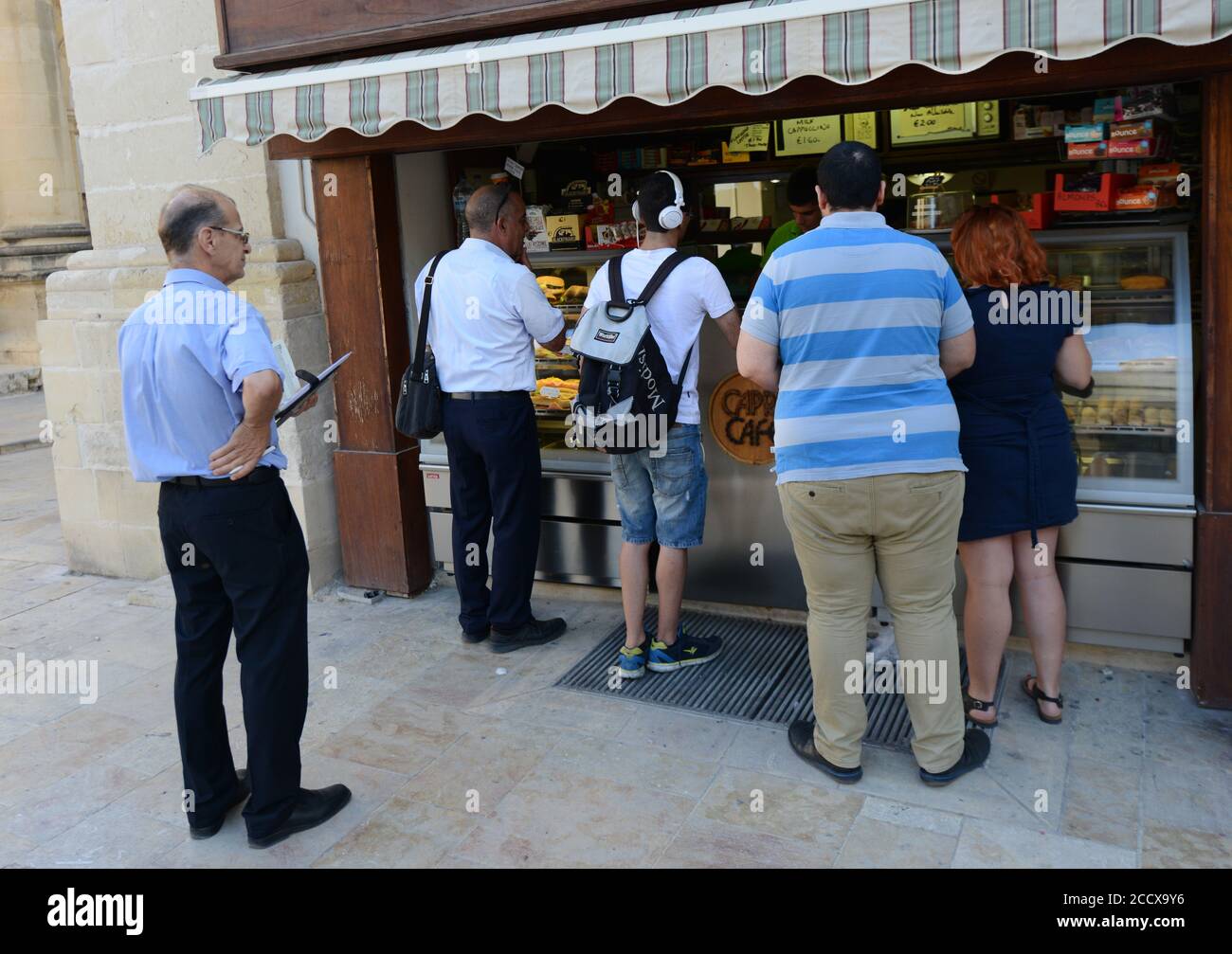 The popular Capri caffe on st Zachary street in Valletta, Malta Stock ...