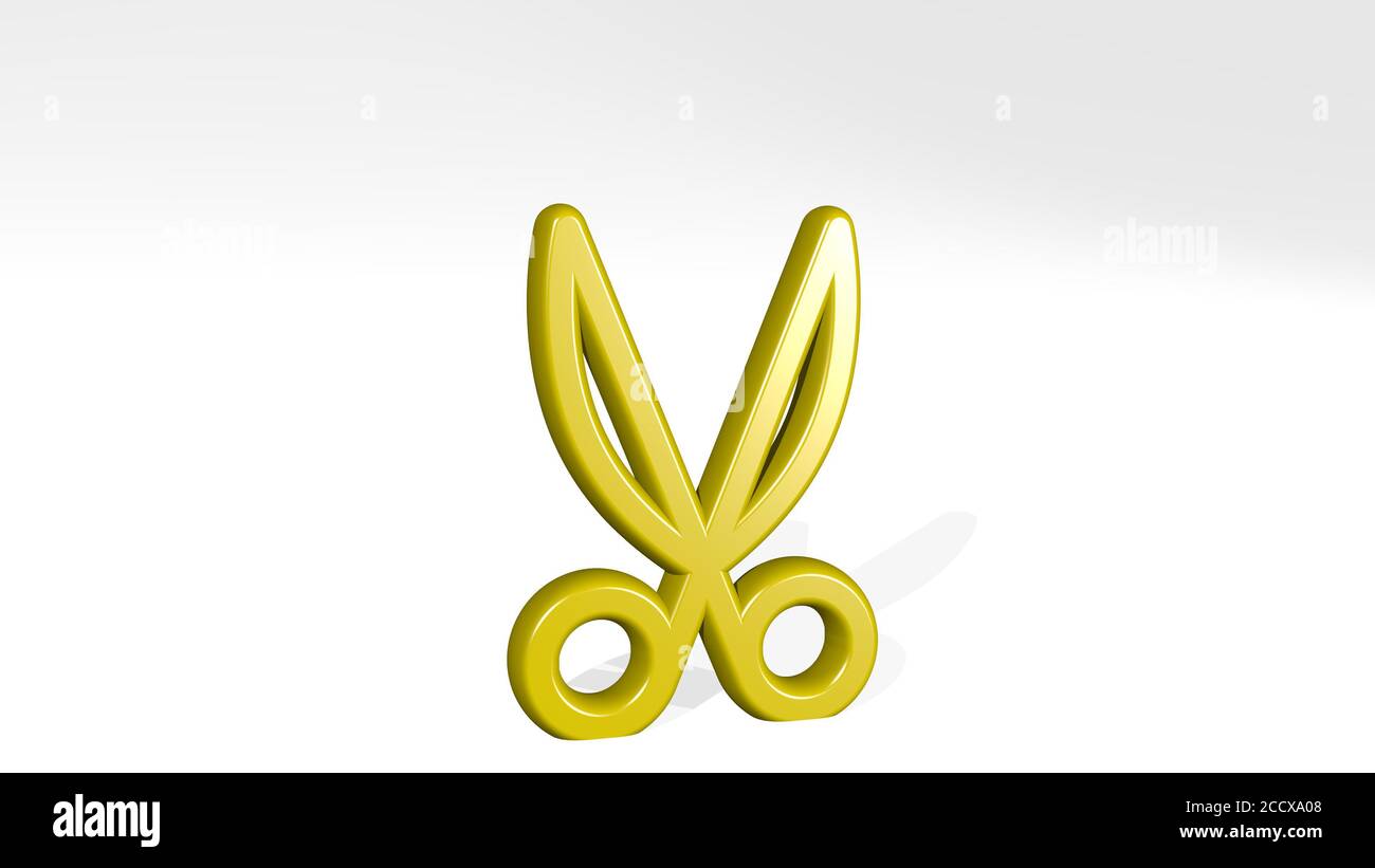 scissors 3D icon casting shadow, 3D illustration Stock Photo - Alamy