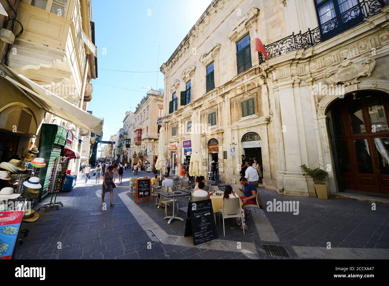 Vibrant pedestrian streets in Valletta, Malta Stock Photo - Alamy