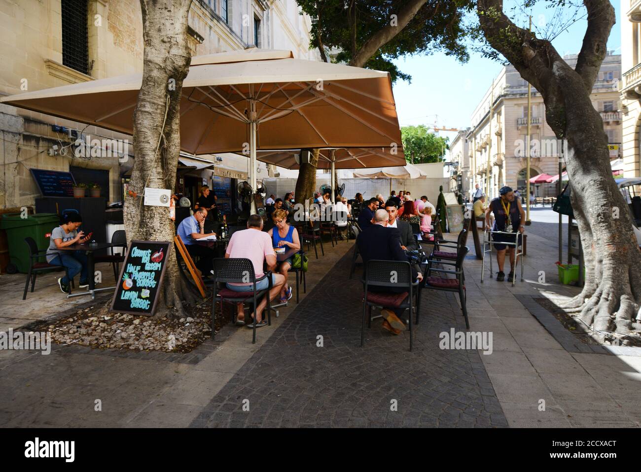 Café Matteo in Valletta, Malta Stock Photo - Alamy