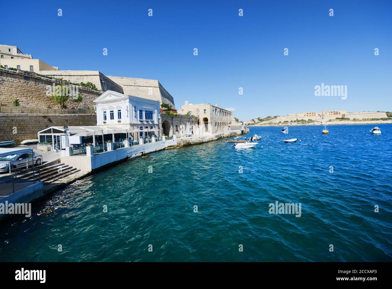 Views of Sliema and Fort Manoel as seen from Valletta's waterfront ...