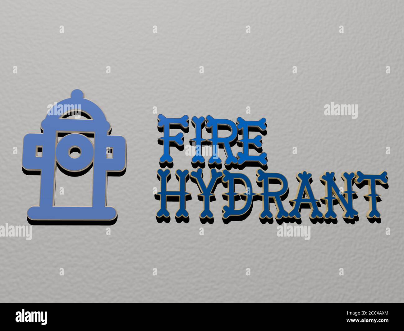 FIRE HYDRANT icon and text on the wall, 3D illustration Stock Photo - Alamy