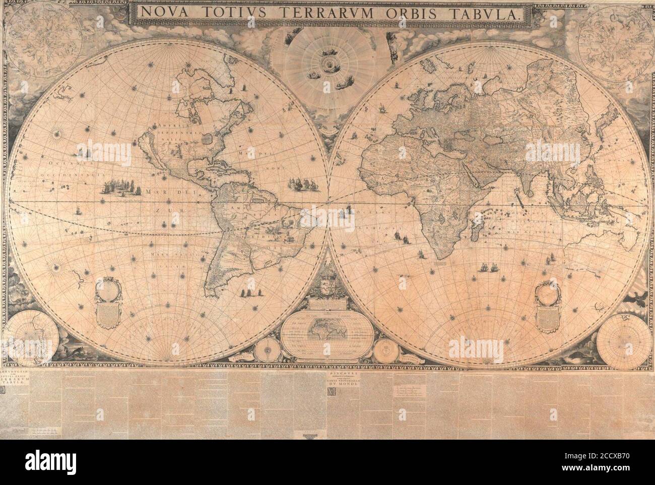 Joan Blaeu - Map of the World 1648 Stock Photo - Alamy
