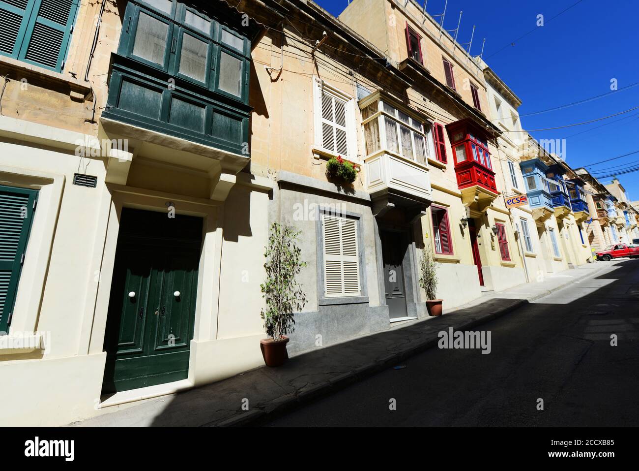 Beautiful old Maltese buildings in Sliema, Malta Stock Photo - Alamy