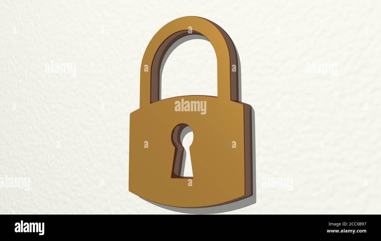 lock 3D drawing icon, 3D illustration Stock Photo - Alamy