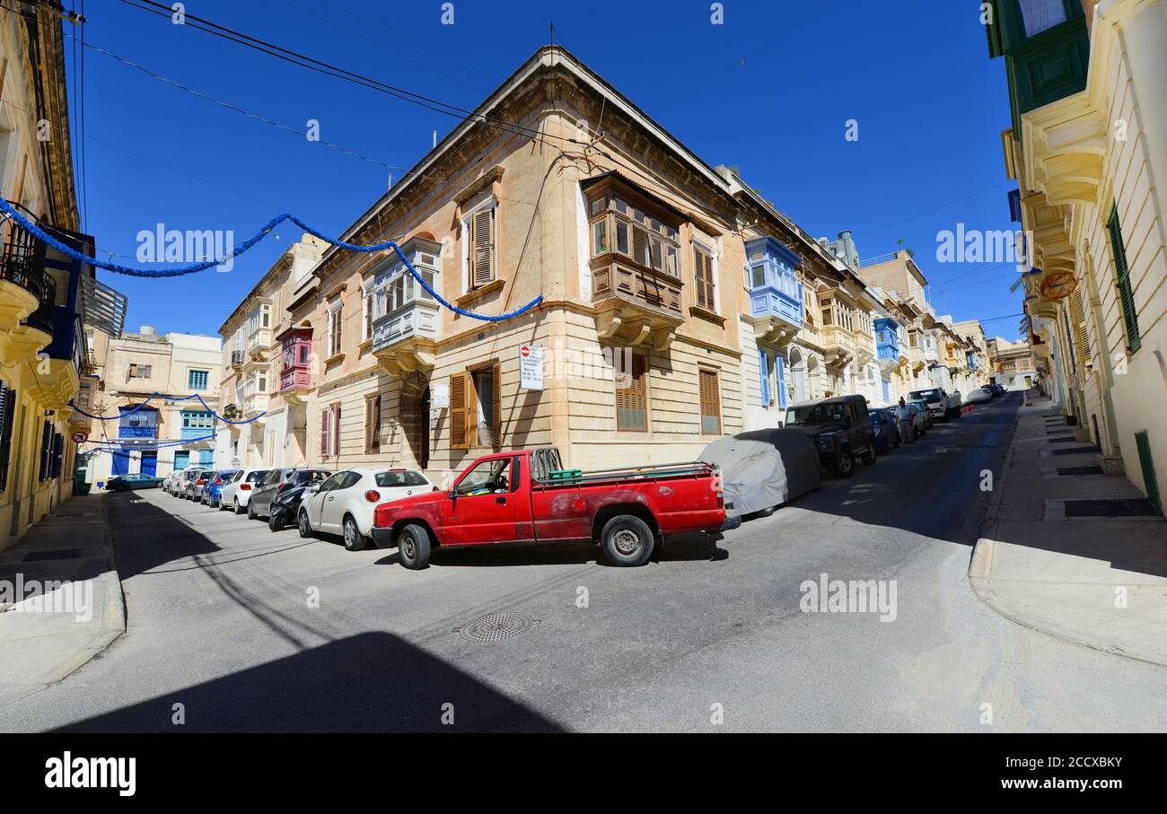 Beautiful old Maltese buildings in Sliema, Malta Stock Photo - Alamy