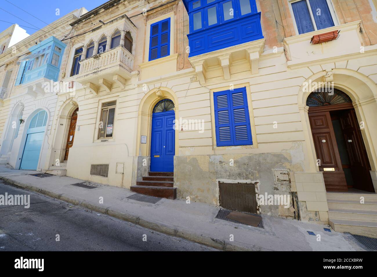 Beautiful old Maltese buildings in Sliema, Malta Stock Photo - Alamy