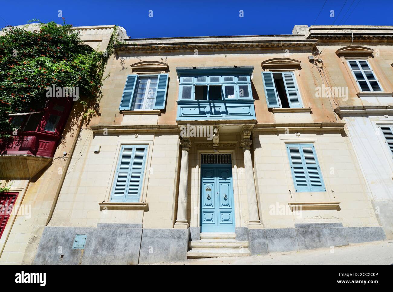 Beautiful old Maltese buildings in Sliema, Malta Stock Photo - Alamy