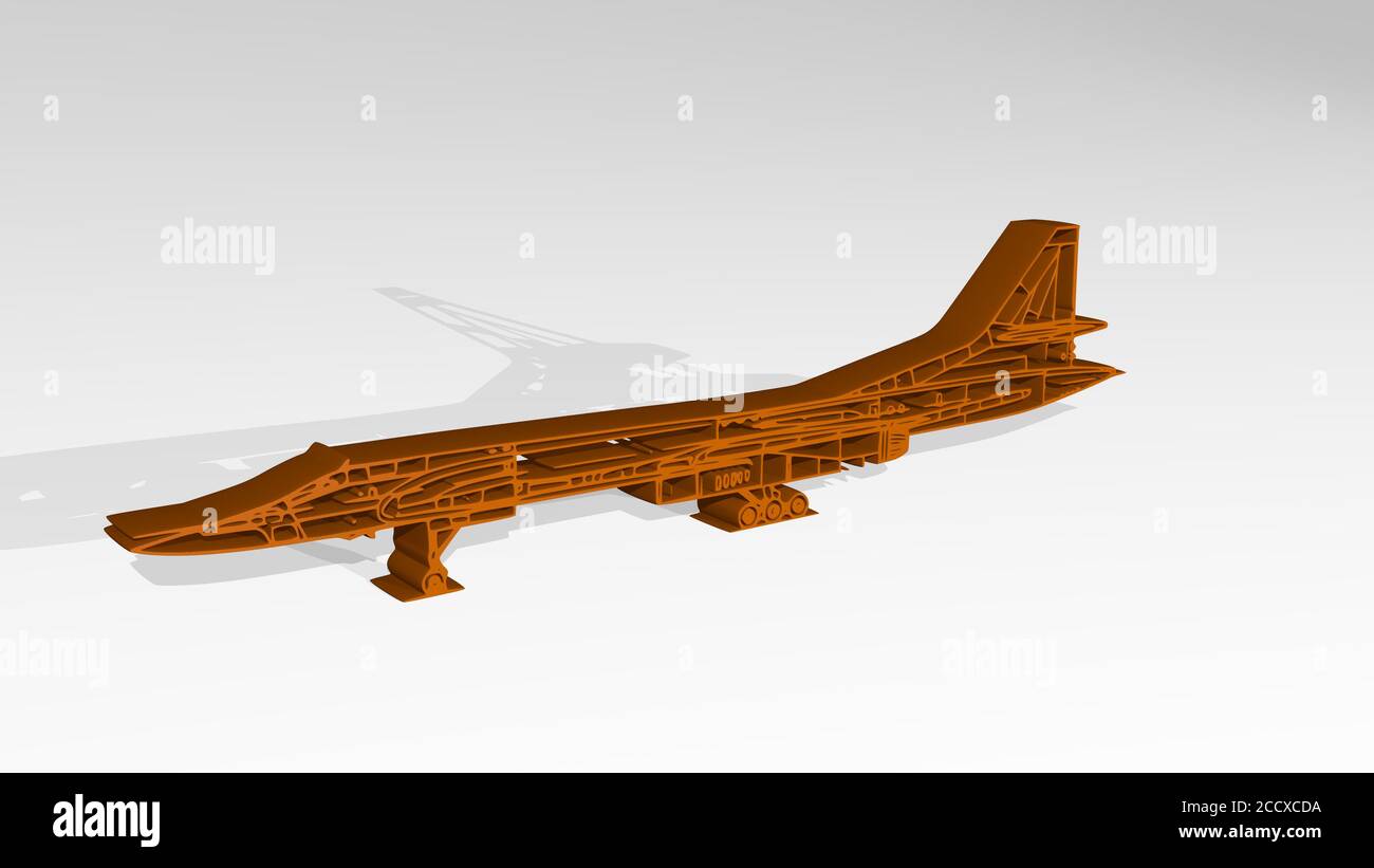 SKETCH OF PLANE 3D icon casting shadow, 3D illustration Stock Photo - Alamy