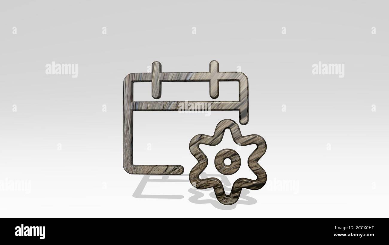 CALENDAR SETTING 3D icon standing on the floor, 3D illustration Stock ...