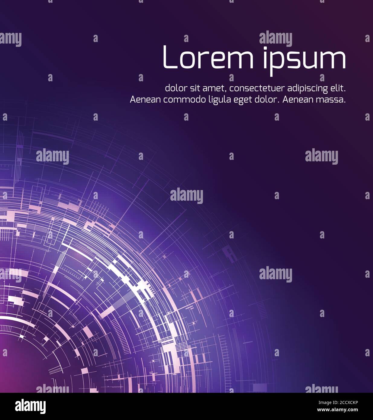 Technical circular background with place for text. Microchips. Vector ...