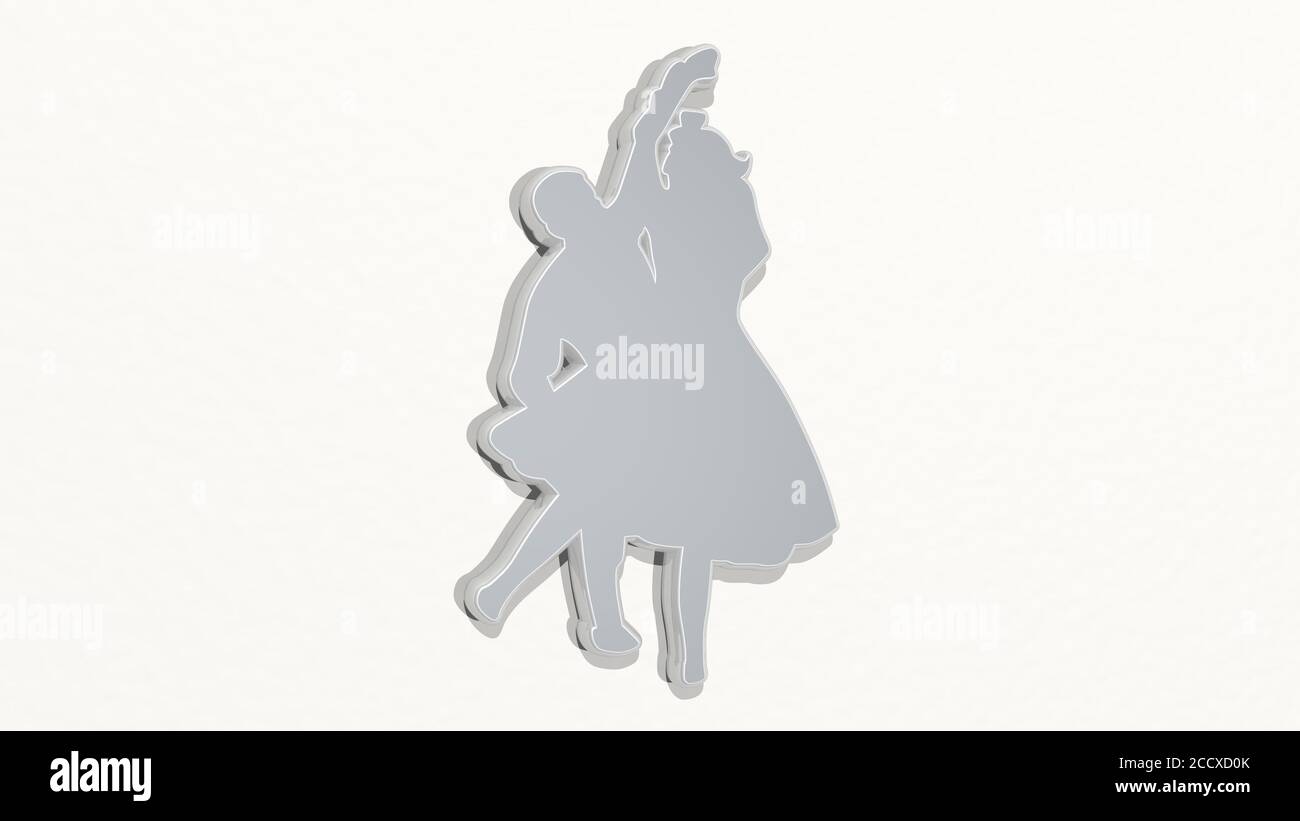 DANCING 3D drawing icon, 3D illustration Stock Photo - Alamy
