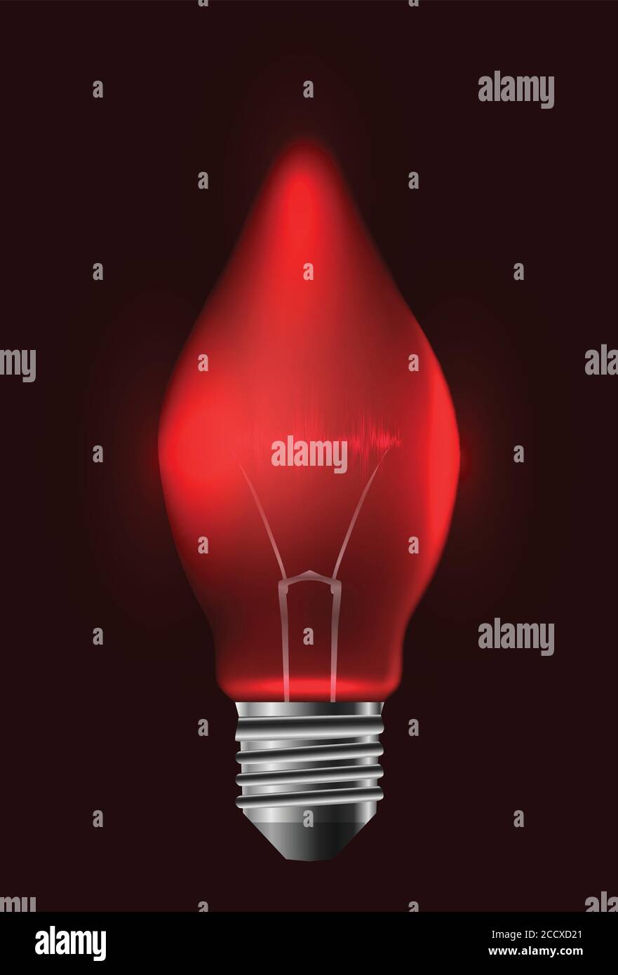 Illustration of a realistic red bulb with pulse. Garland. Vector ...