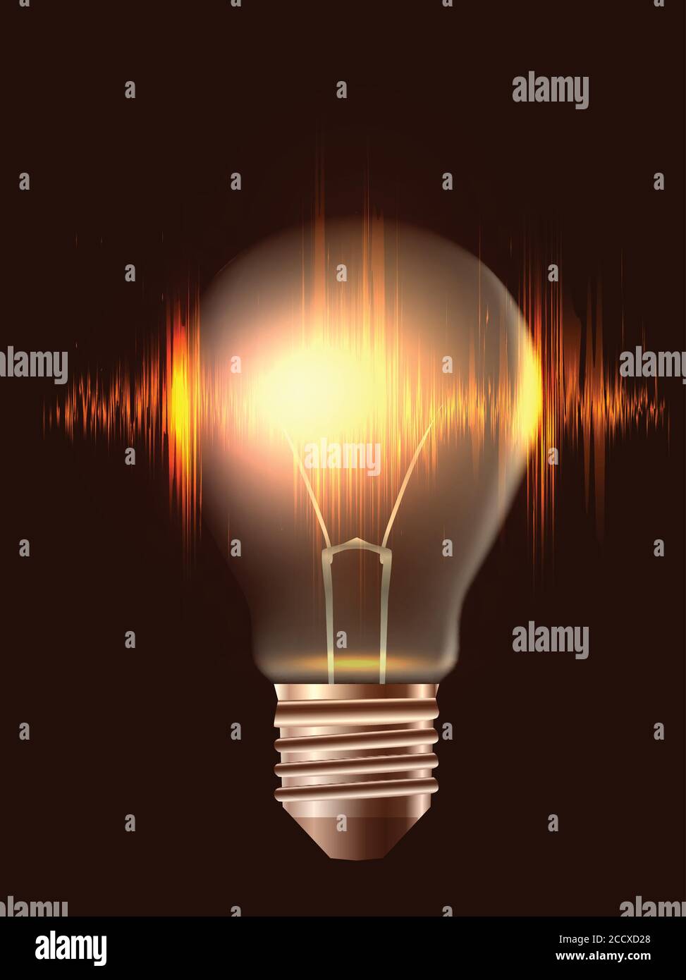 Illustration of a realistic bulb with pulse. Vector element for your ...