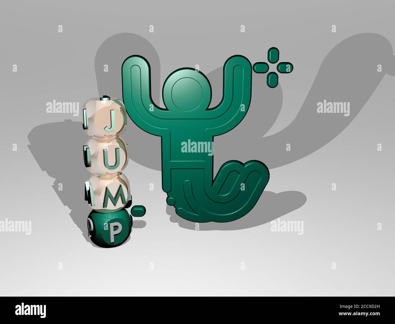 3D graphical image of JUMP vertically along with text built around the ...