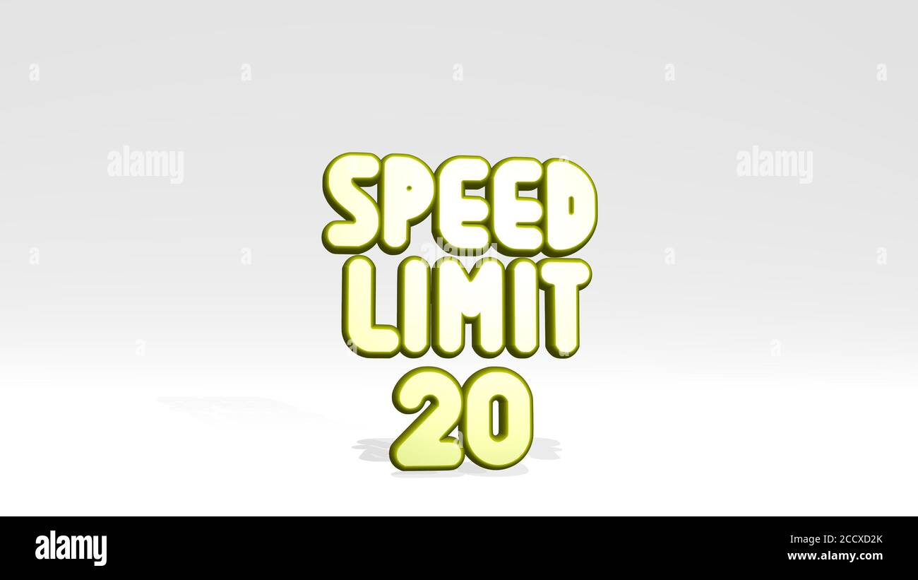 road sign speed limit 20 1 alternate 3D icon casting shadow, 3D ...