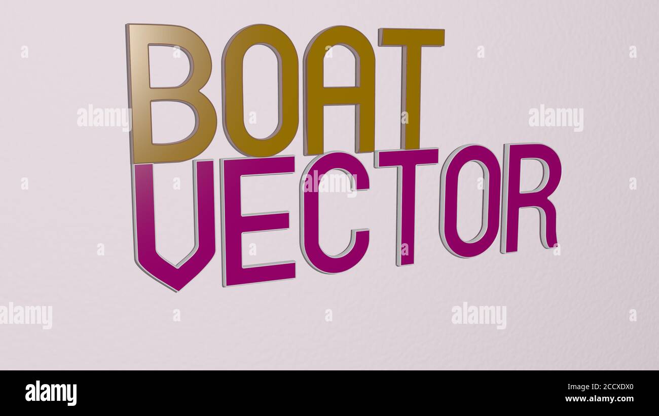 boat vector text on the wall, 3D illustration Stock Photo - Alamy