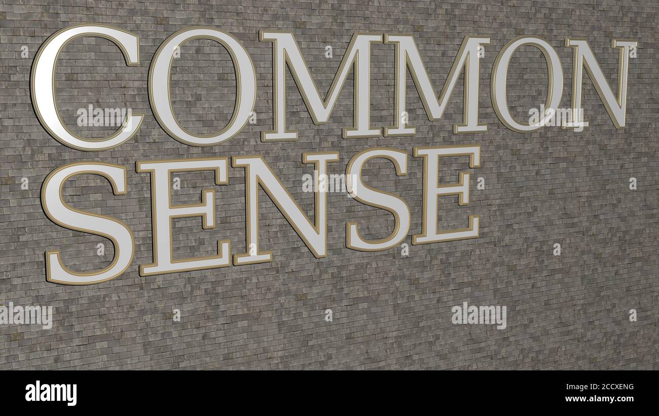COMMON SENSE text on textured wall, 3D illustration Stock Photo - Alamy