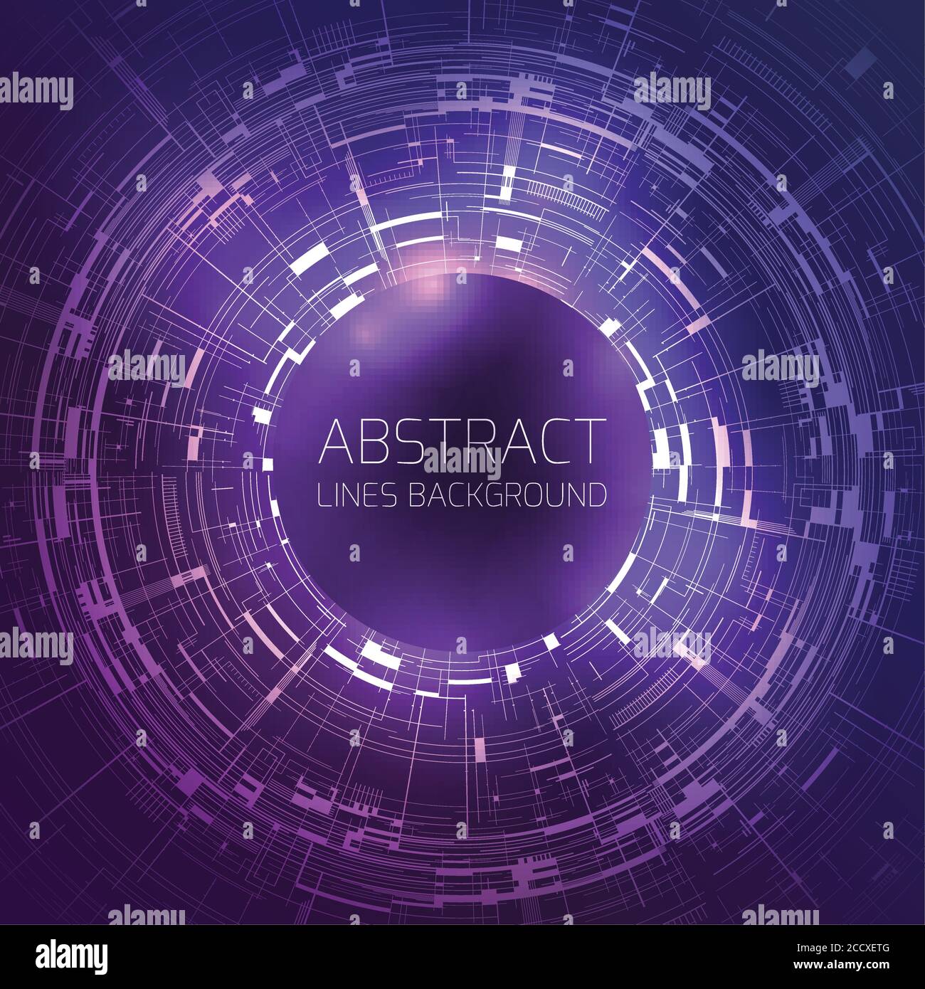 Techno background with round frame for your text. Display ...
