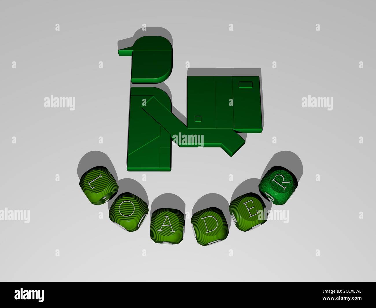 LOADER text around the 3D icon, 3D illustration Stock Photo - Alamy