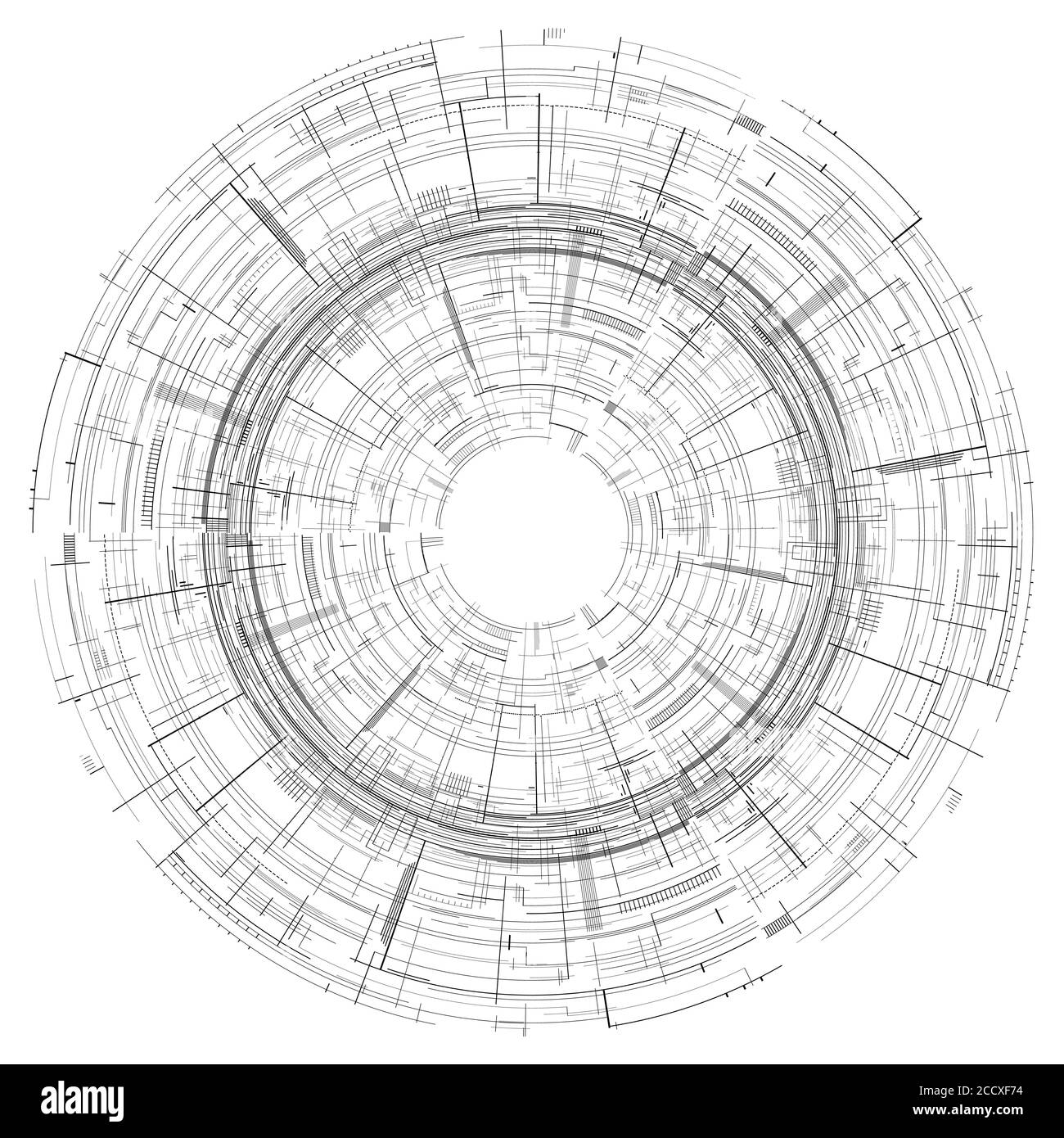 Technical circular background. Microchips. Blueprint. Vector background ...