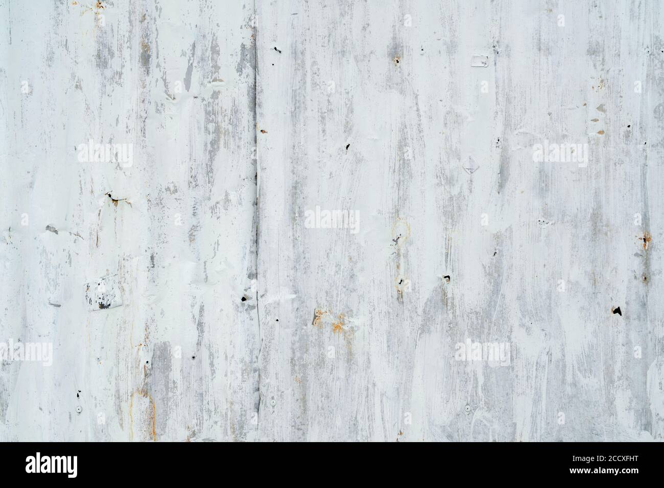 Galvanized sheet painted with white color. Empty white wall texture ...