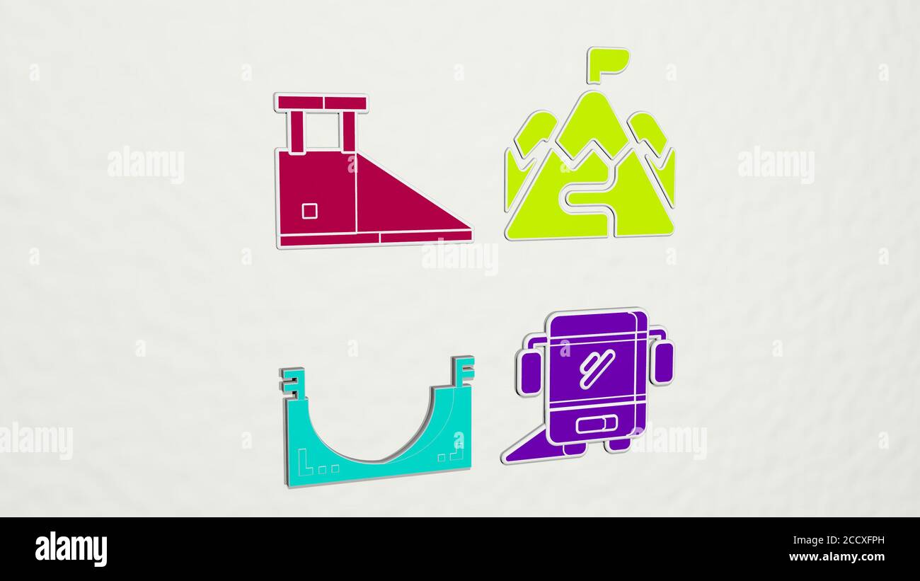 RAMP colorful set of icons, 3D illustration Stock Photo - Alamy