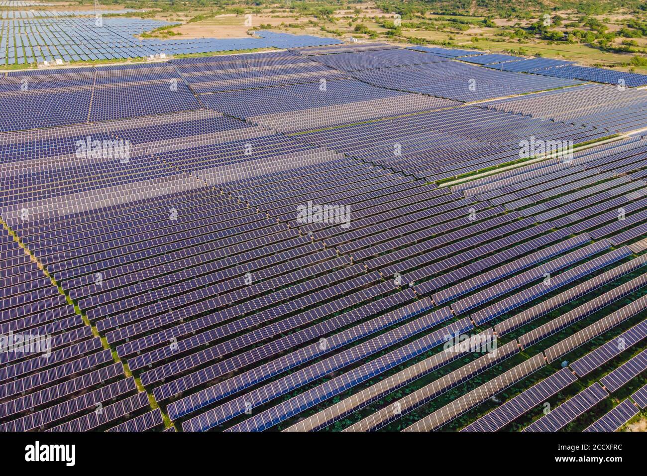 Aerial view of the solar panel in solar farm for green energy Stock ...