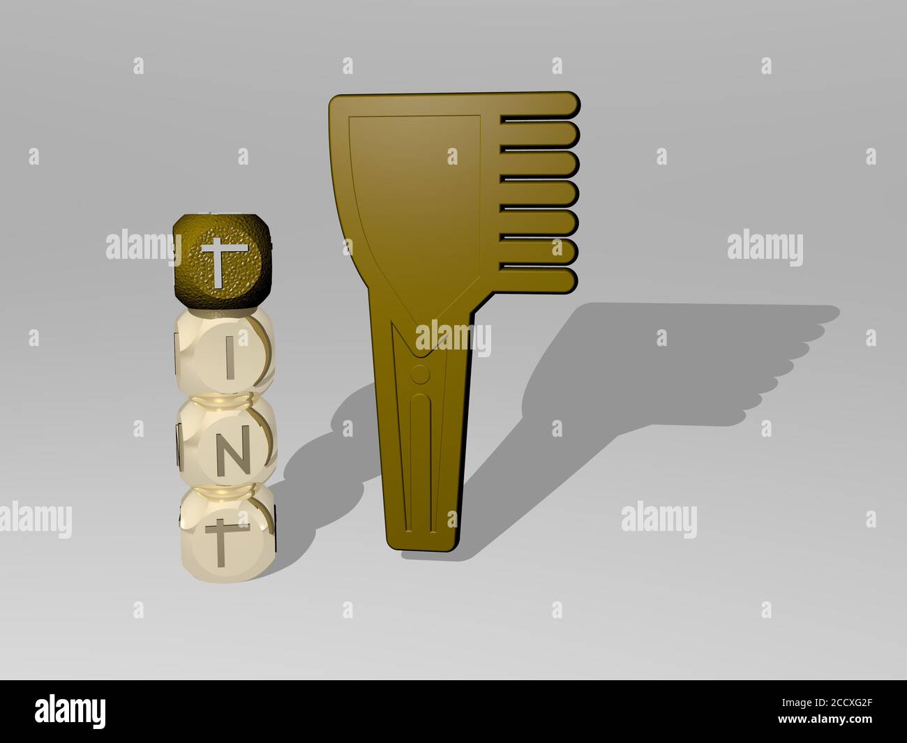 3D representation of tint with icon on the wall and text arranged by ...