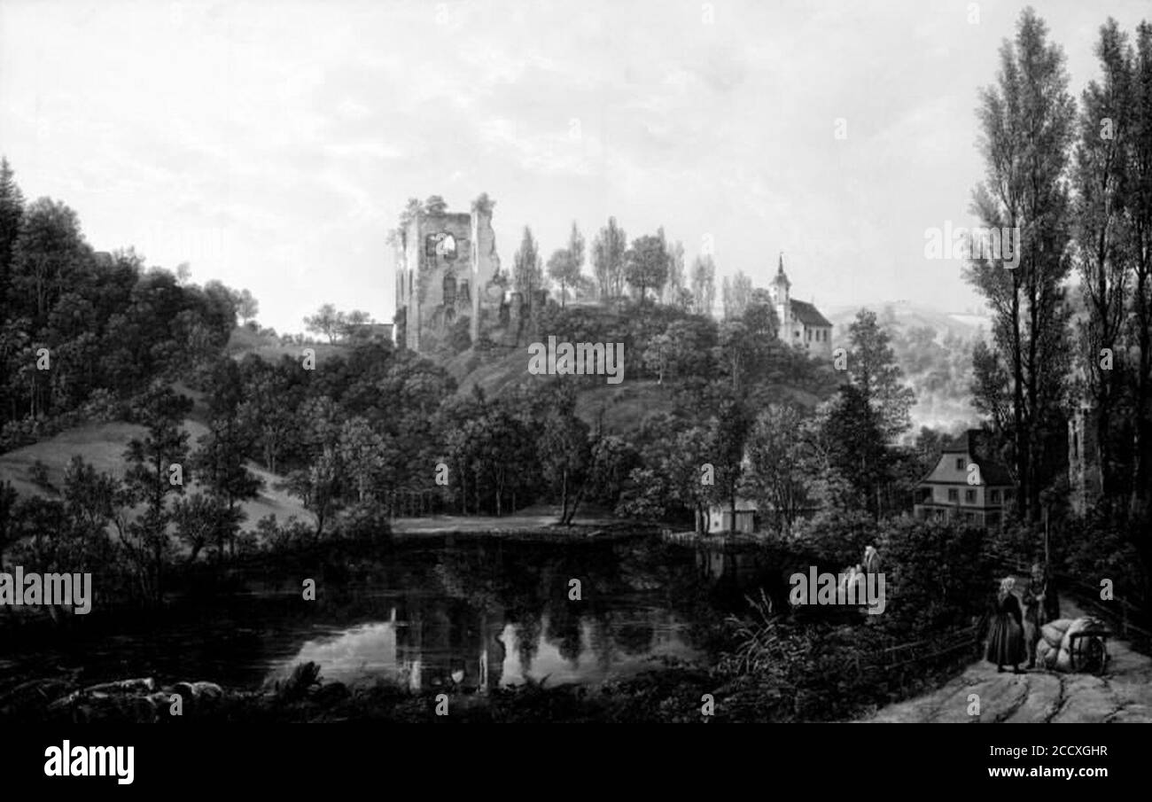 Johan Christian Clausen Dahl - Slotsruinen i Tharandt Stock Photo - Alamy