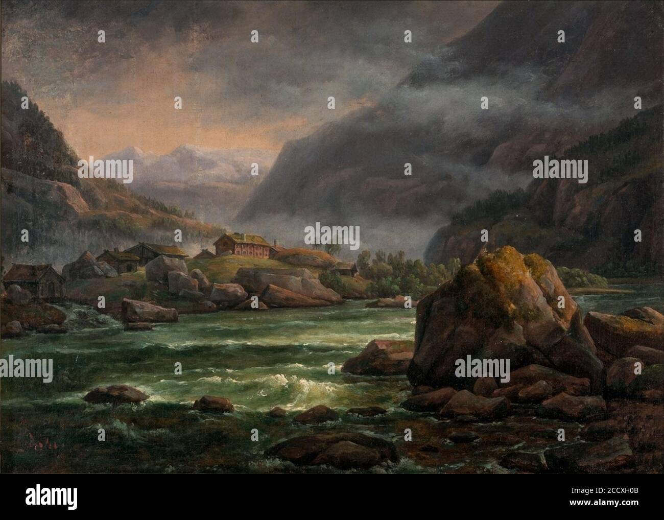 Johan Christian Dahl - River in Hardanger - Elvemunning i Hardanger ...