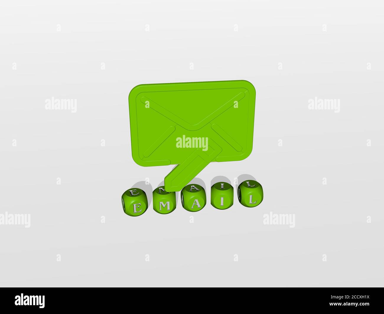 email cubic letters with 3D icon on the top, 3D illustration Stock ...