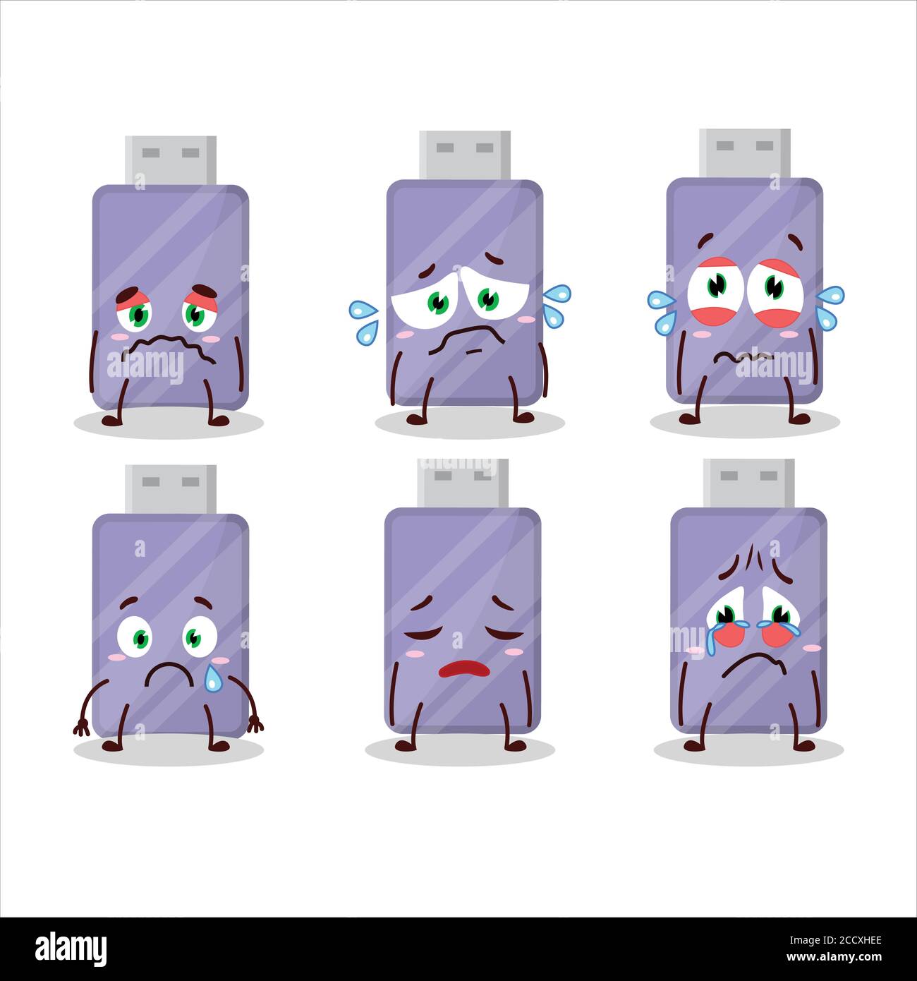 Flashdisk cartoon in character with sad expression Stock Vector Image ...