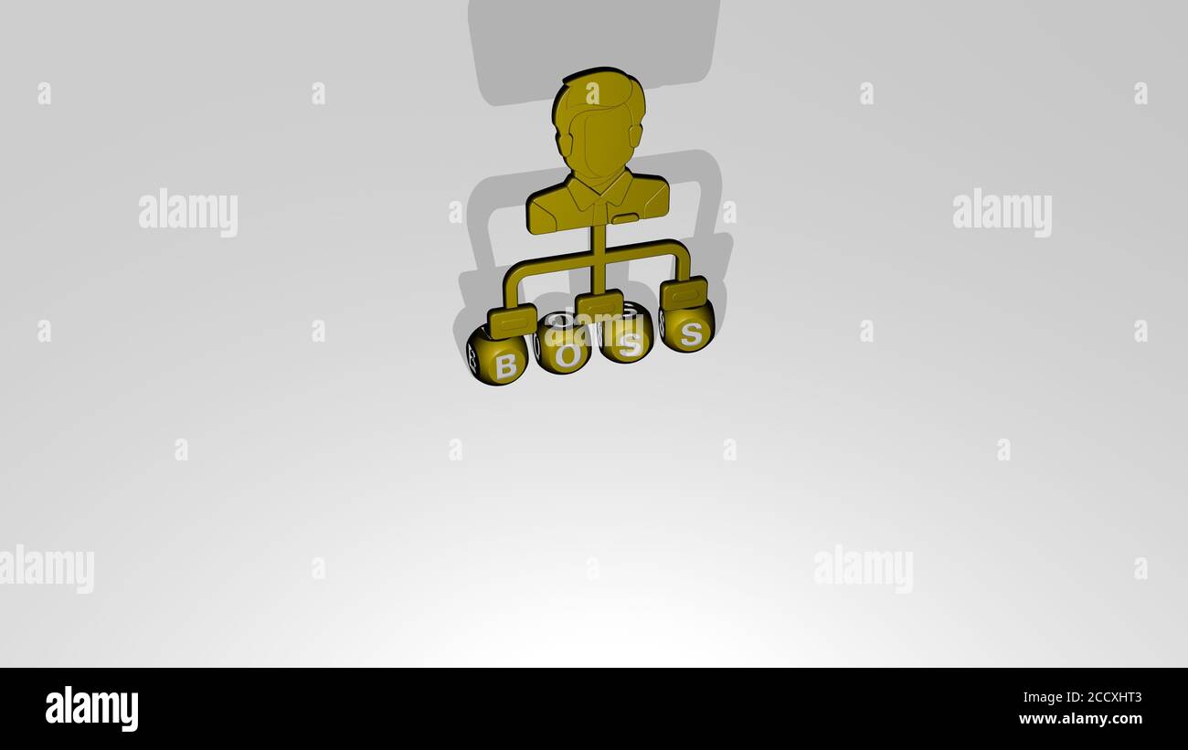 boss 3D icon over cubic letters, 3D illustration Stock Photo - Alamy
