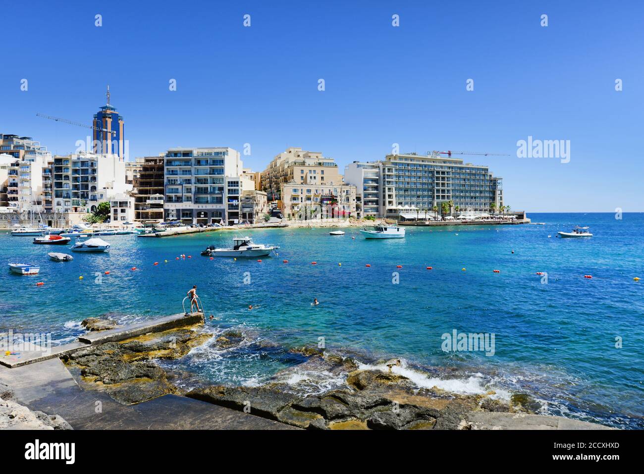 Maltese coast in St Julian's, Malta Stock Photo - Alamy