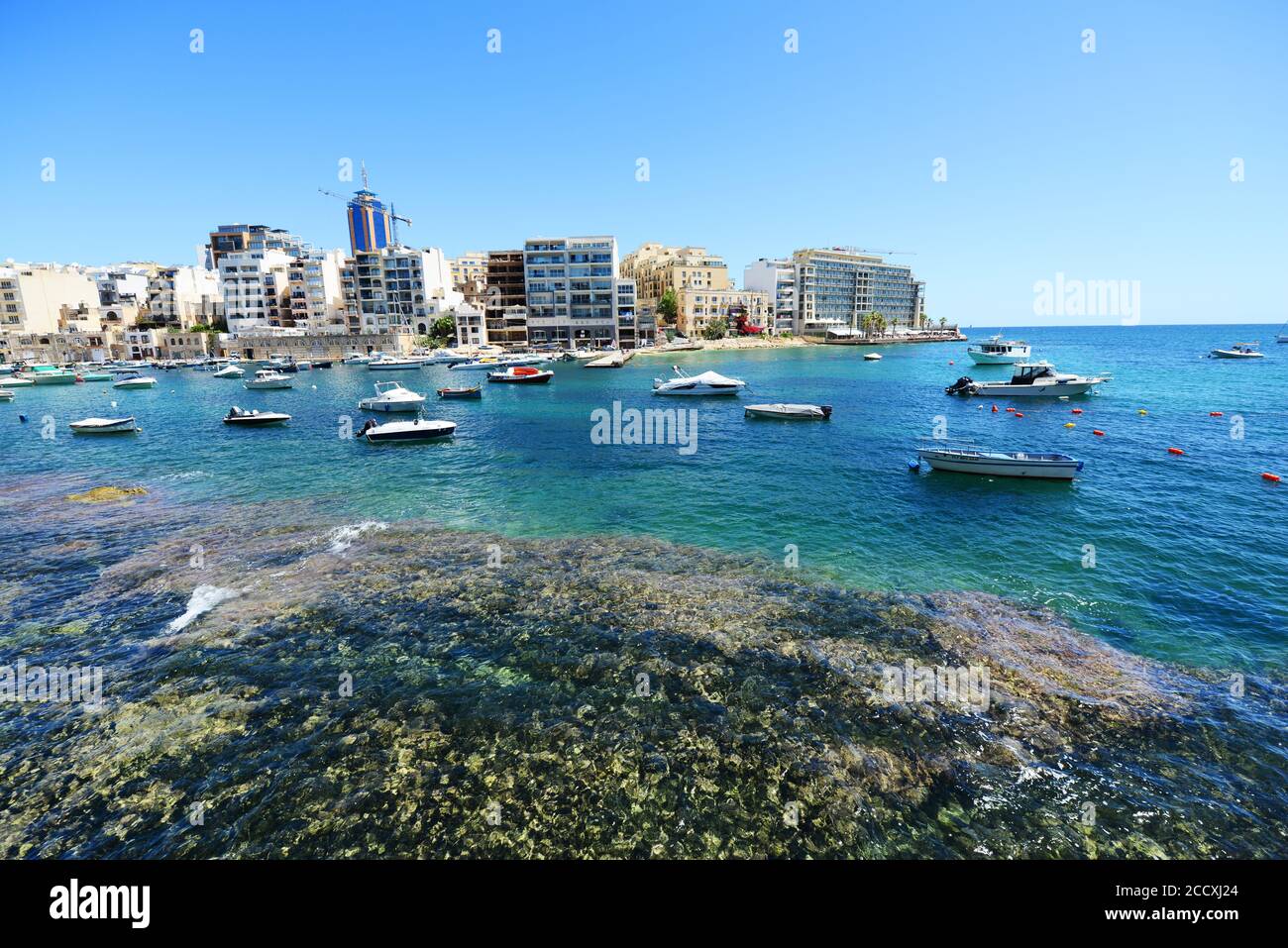 Maltese coast in St Julian's, Malta Stock Photo - Alamy