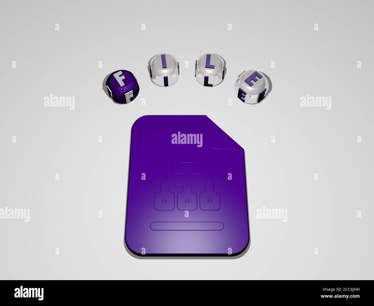 FILE circular text of separate letters around the 3D icon, 3D ...