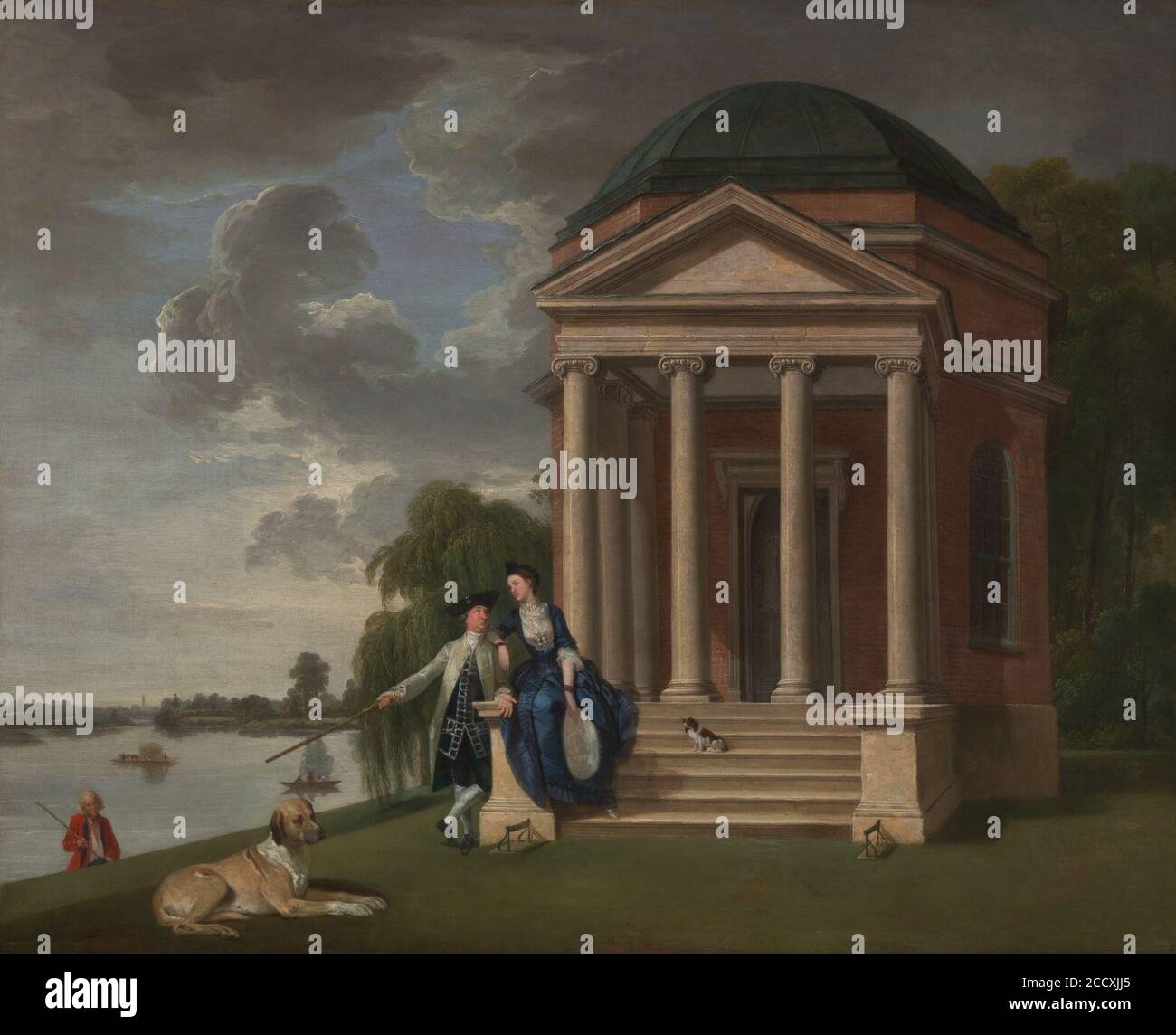 Johan Joseph Zoffany - David Garrick and his wife by his Temple to ...