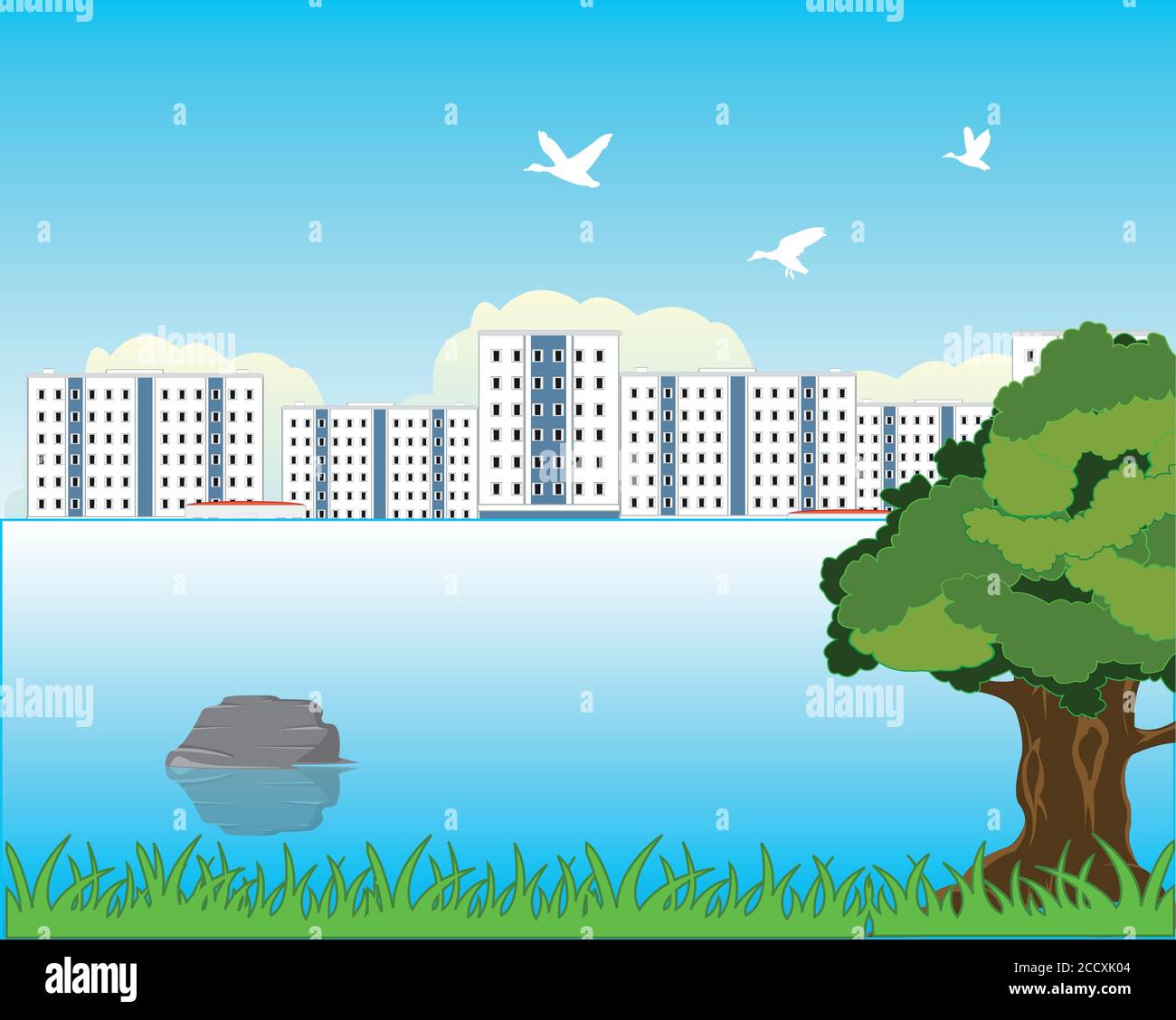 Cloud on city Stock Vector Images - Alamy